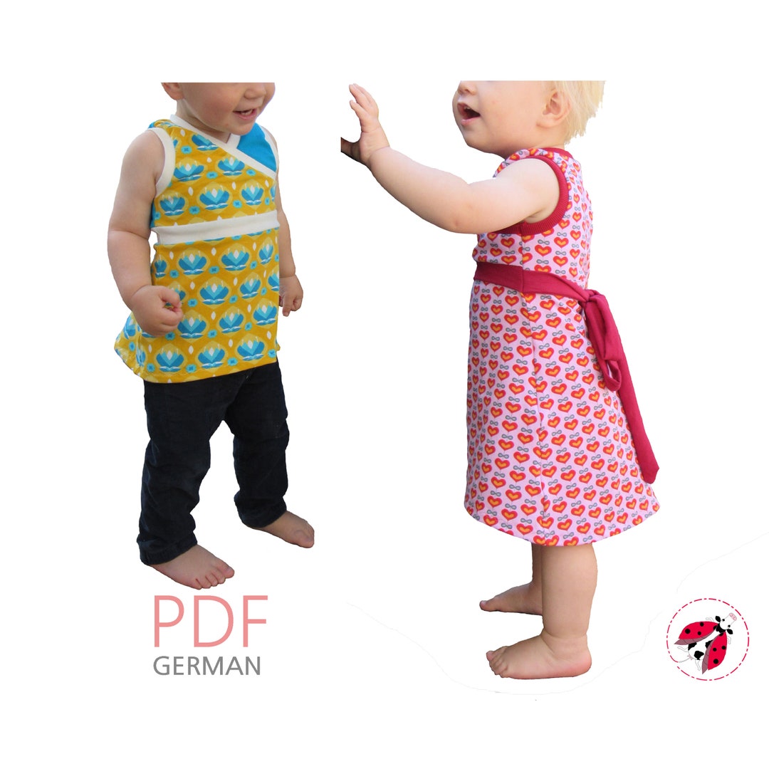 Pdf - Dress Tunic Wrap Sewing Pattern "kleidchen" Gr. 74-128 (6 Month ...