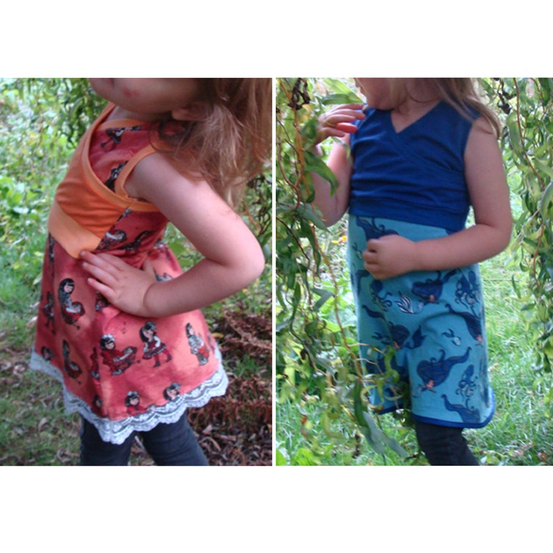 Pdf - Dress Tunic Wrap Sewing Pattern "kleidchen" Gr. 74-128 (6 Month ...