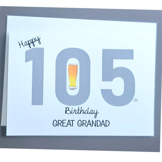 Personalised 105th Birthday Card for Him 105 One Hundred | Etsy