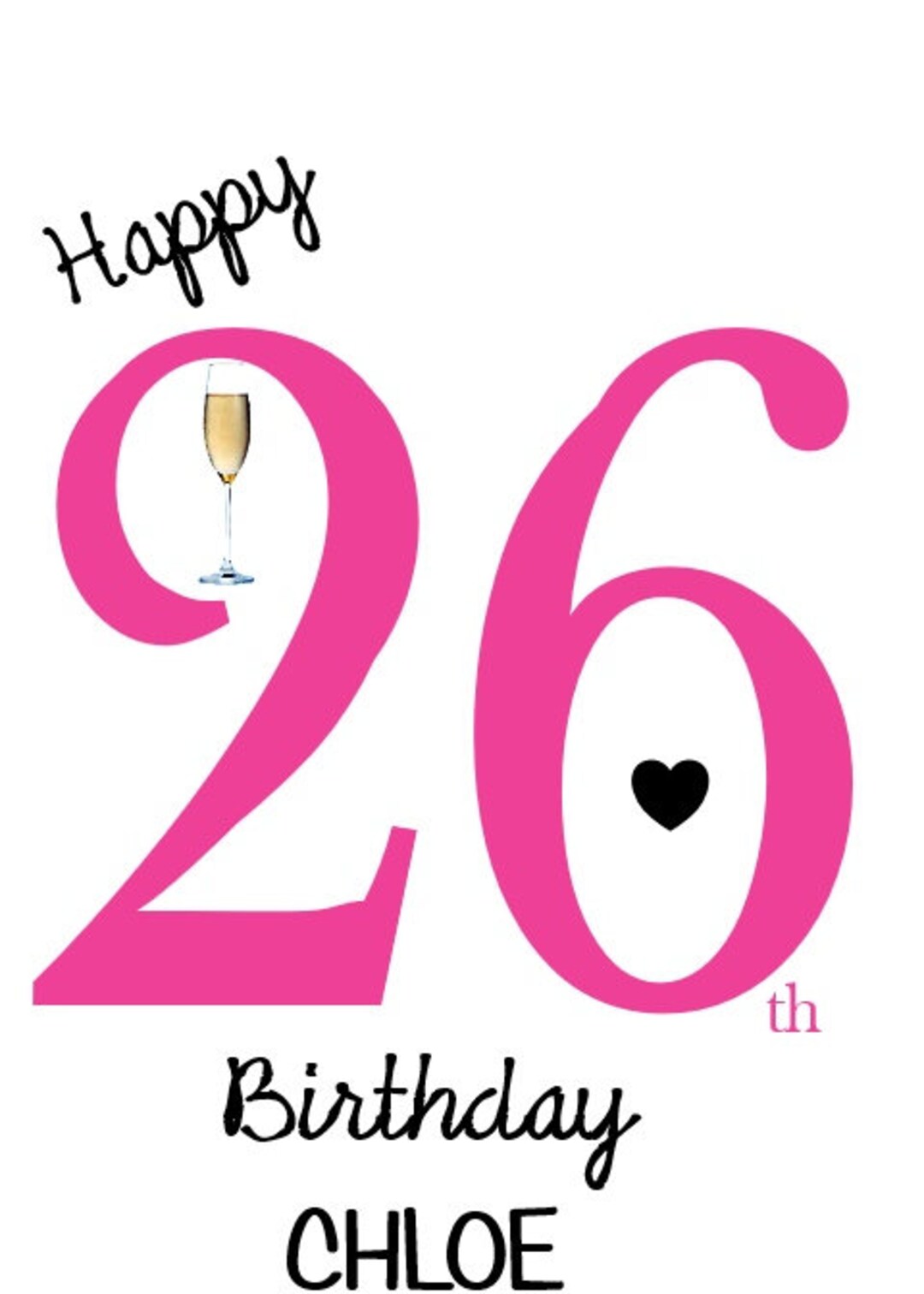 Personalised 26th Birthday Card for Her 26 Twenty Six - Etsy