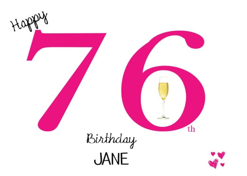 Personalised 76th Birthday Card for Her 76 Seventy Six - Etsy