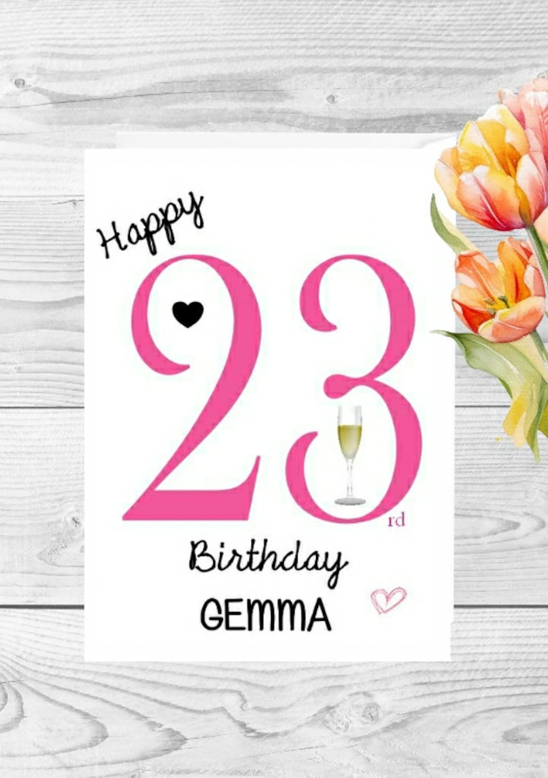 Personalised 23rd Birthday Card for Her - 23 - Twenty Three Years Old ...