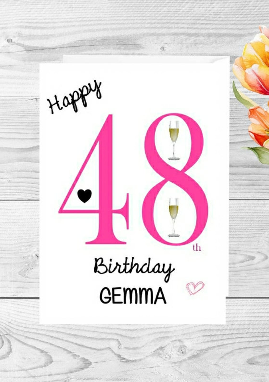 Personalised 48th Birthday Card for Her - 48 - Forty Eight Years Old ...
