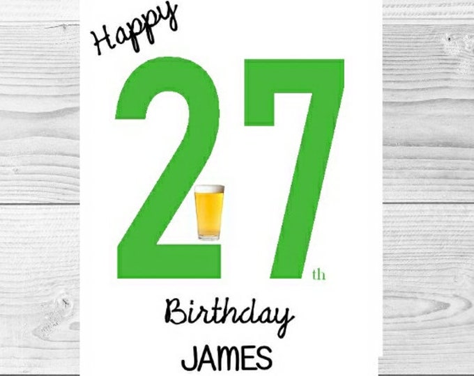 Personalised 27th Birthday Card for Him 27 Twenty Seven Years Old Son ...