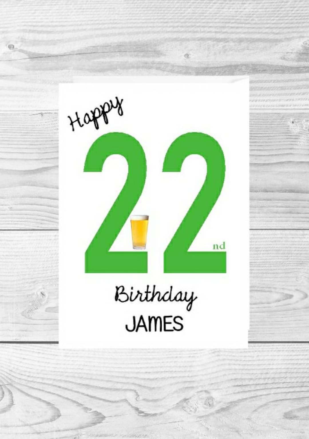 Personalised 22nd Birthday Card for Him - 22 - Twenty Two Years Old ...