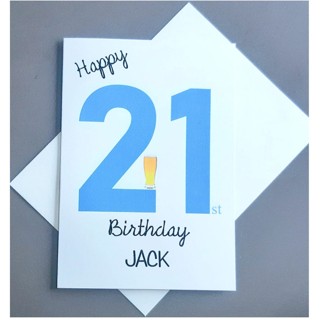 Personalised 21st Birthday Card for Him 21 Twenty One - Etsy