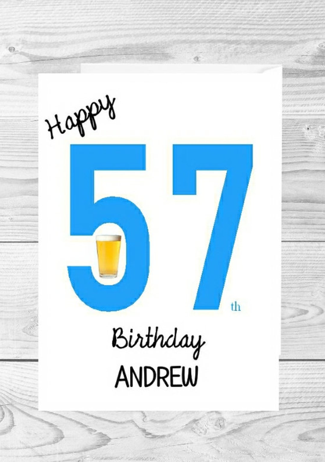 Personalised 57th Birthday Card for Him 57 Fifty Seven Years Old Dad ...