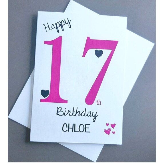 Personalised 17th Birthday Card for Her 17 Seventeen Years | Etsy