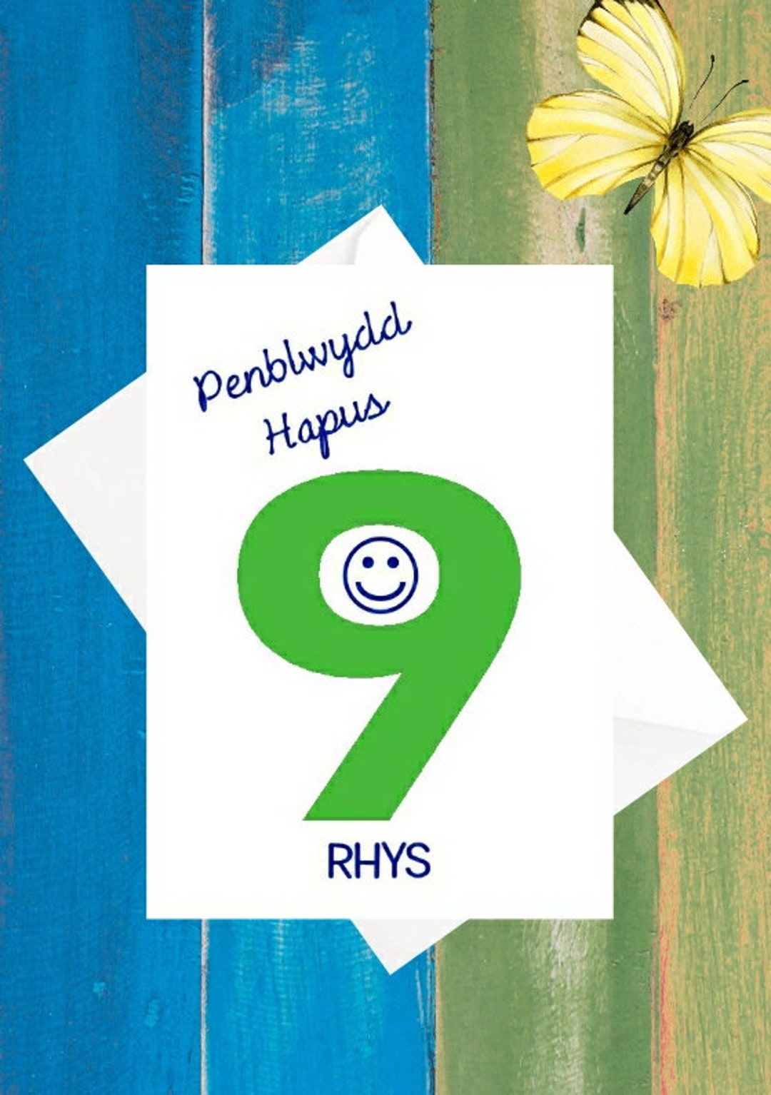 Personalised Welsh 9th Birthday Card for Him - Penblwydd Hapus - Age 9 ...