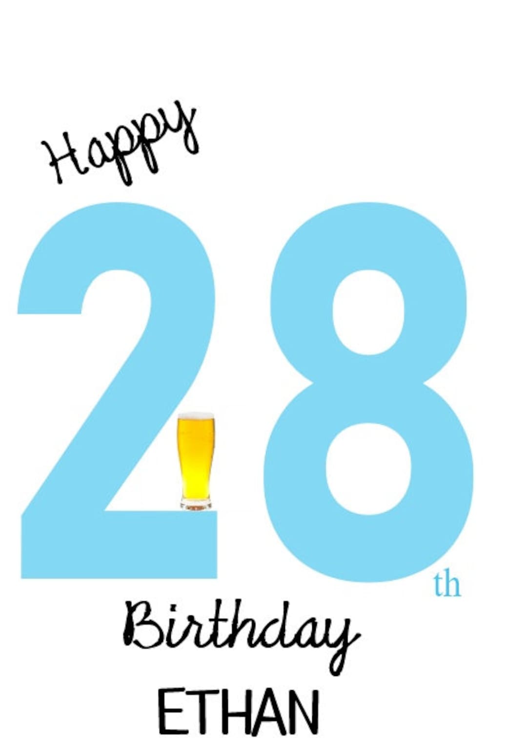 Personalised 28th Birthday Card for Him 28 Twenty Eight - Etsy