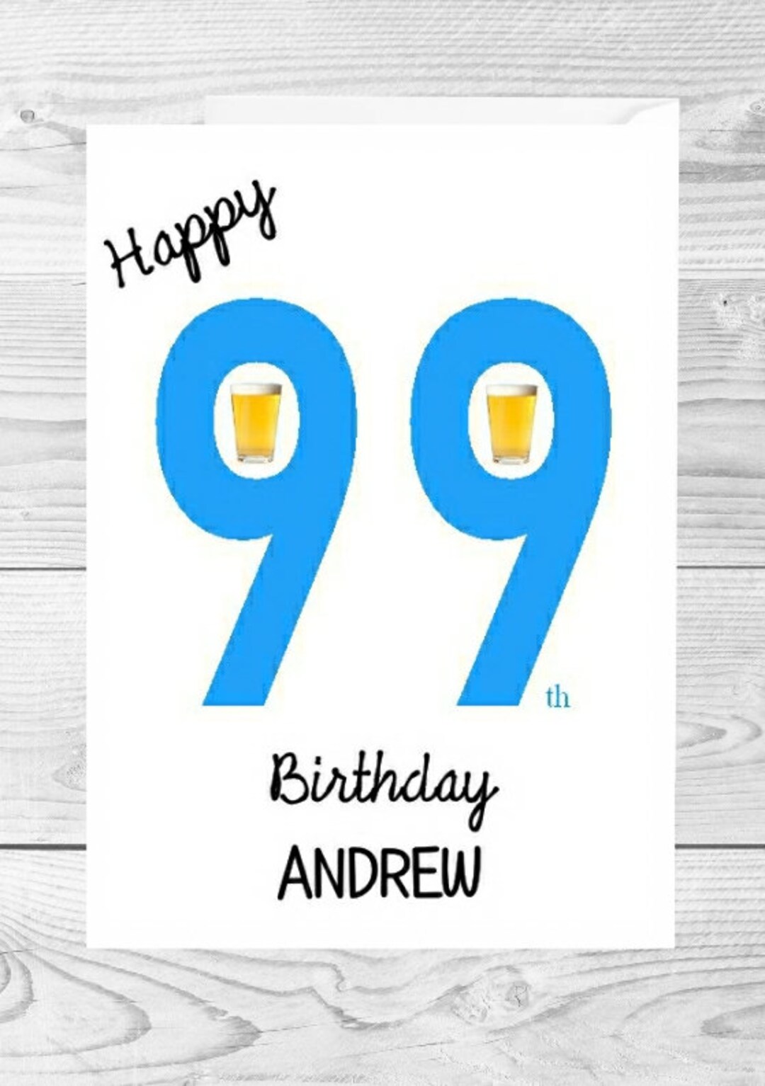 Personalised 99th Birthday Card for Him - 99 - Ninety Nine Years Old ...