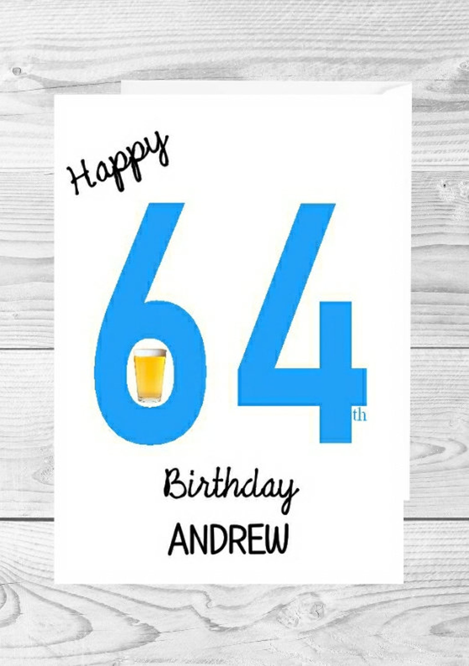 Personalised 64th Birthday Card for Him 64 Sixty Four Years Old Dad ...