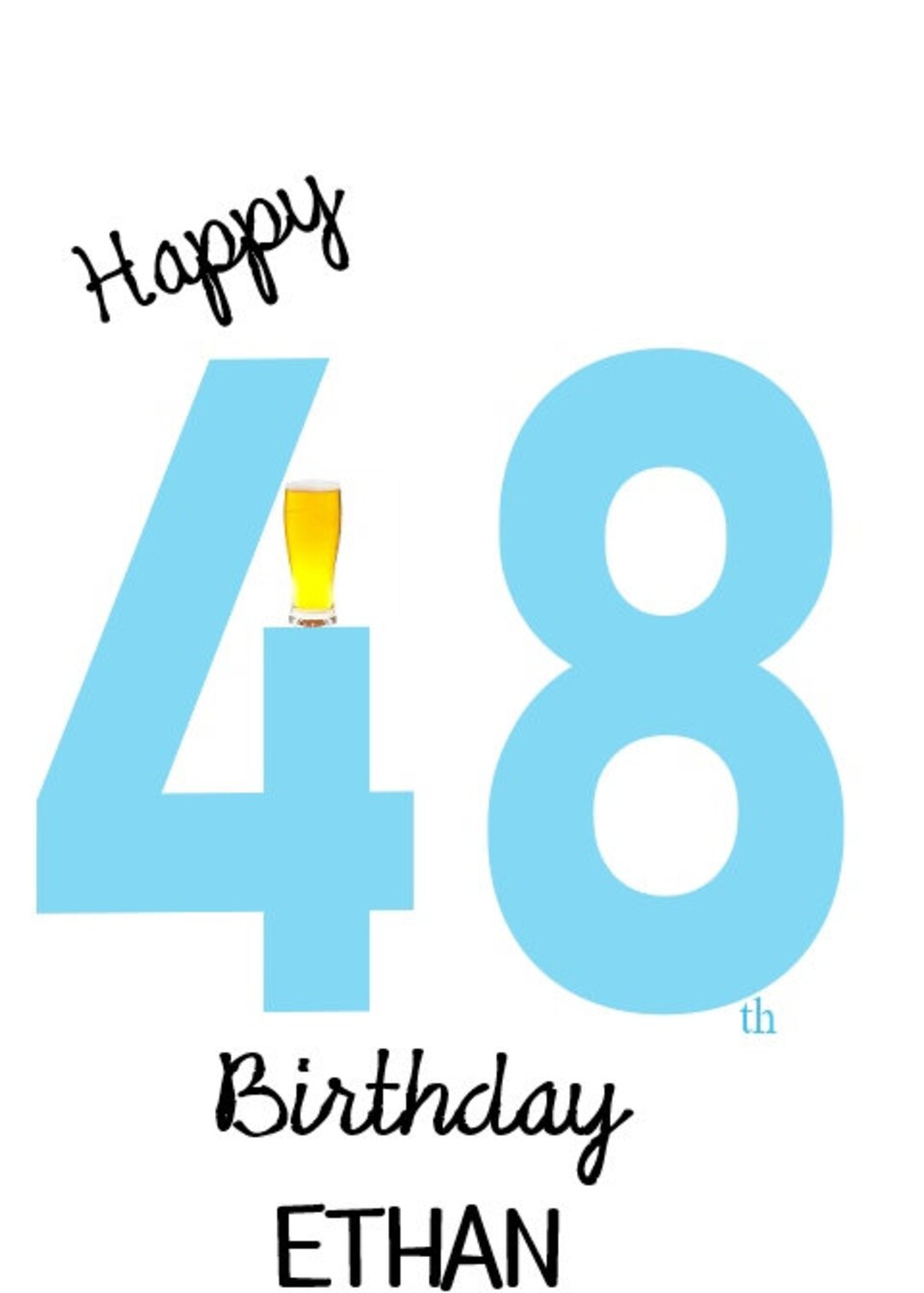 Personalised 48th Birthday Card for Him 48 Forty Eight - Etsy