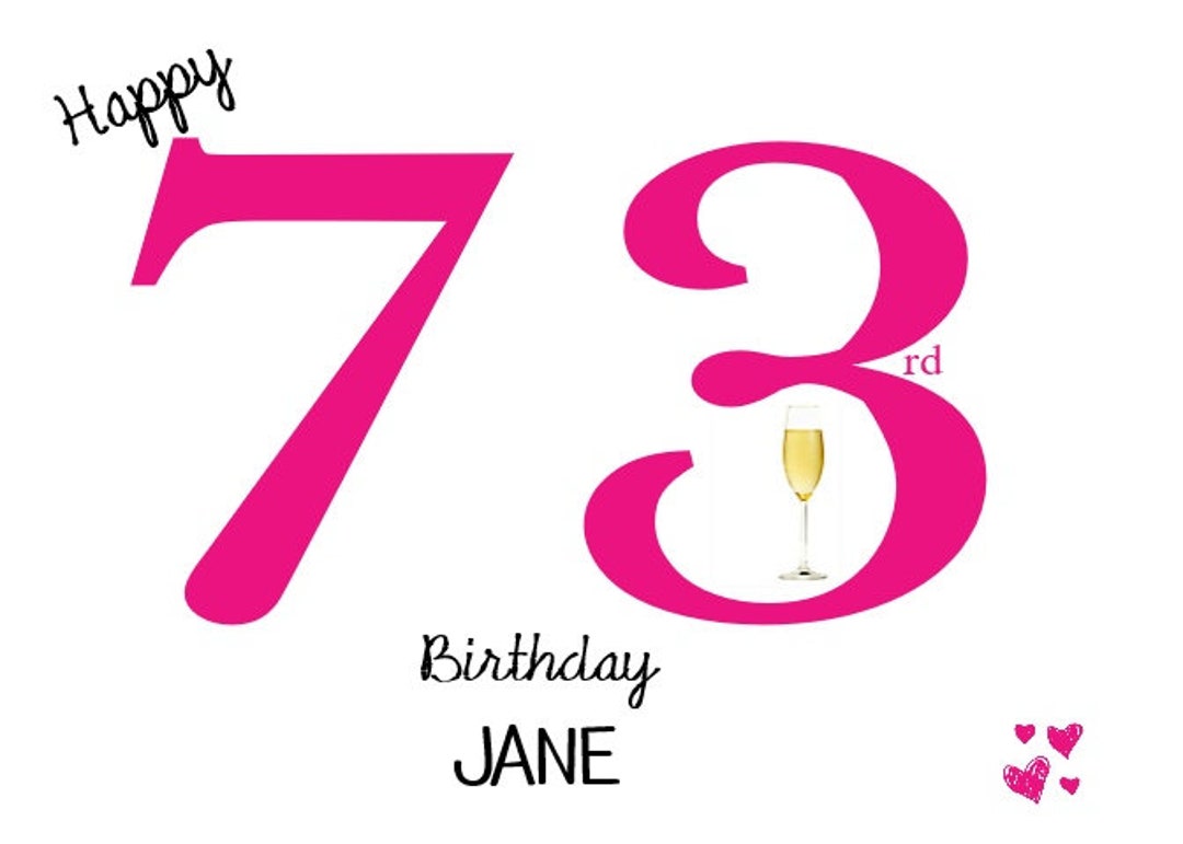 Personalised 73rd Birthday Card for Her 73 Seventy Three - Etsy