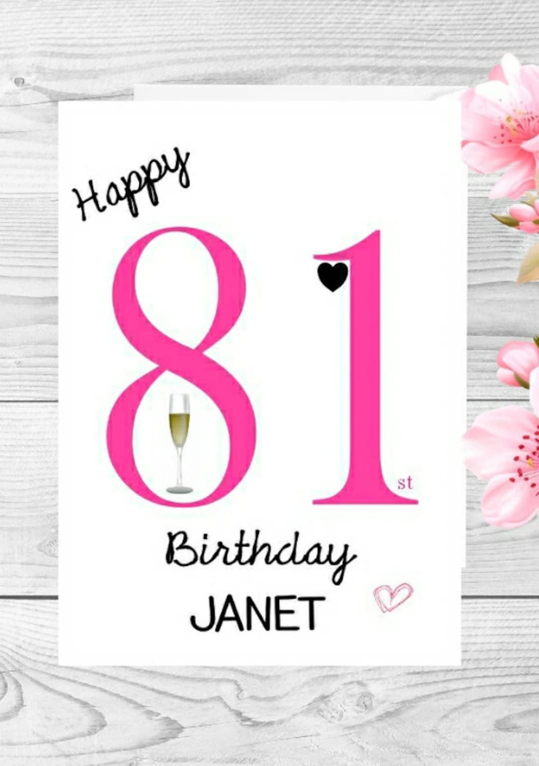 Personalised 81st Birthday Card for Her - 81 - Eighty One Years Old ...
