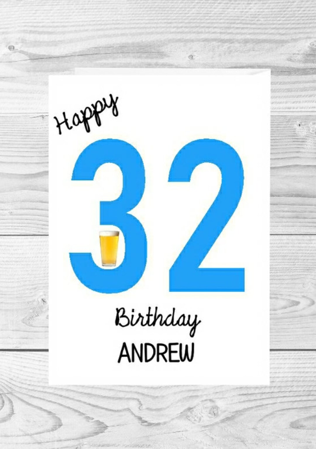 Personalised 32nd Birthday Card for Him - 32 - Thirty Two Years Old ...