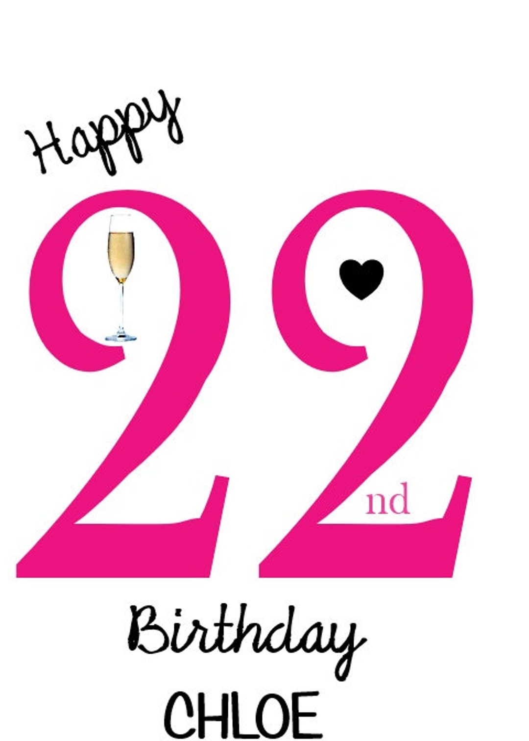 Personalised 22nd Birthday Card for Her 22 Twenty Two Years Old Daughter Granddaughter Niece ...