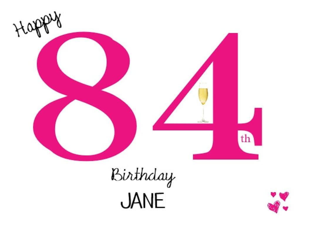 Personalised 84th Birthday Card for Her 84 Eighty Four - Etsy