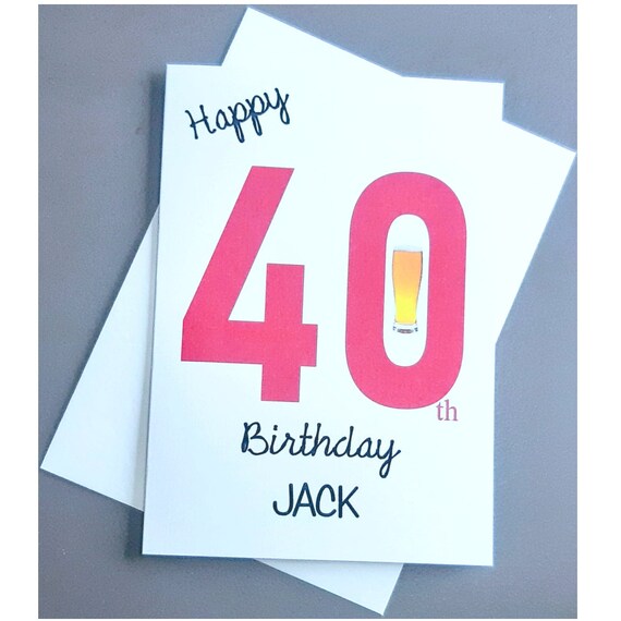 Personalised 40th Birthday Card for Him 40 Forty Years Old | Etsy