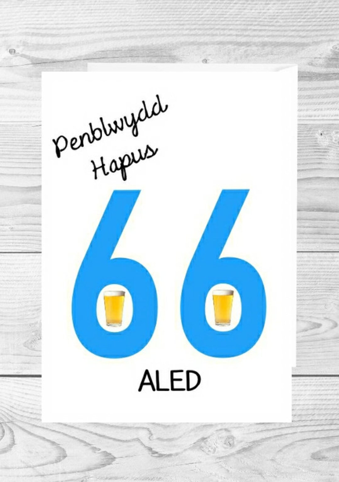 Personalised Welsh 66th Birthday Card for Him - Penblwydd Hapus - Age ...