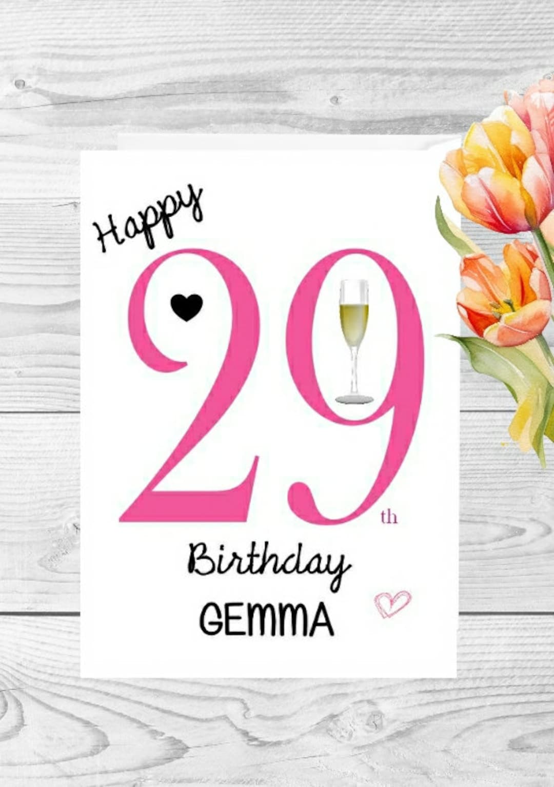 Personalised 29th Birthday Card for Her - 29 - Twenty Nine Years Old ...