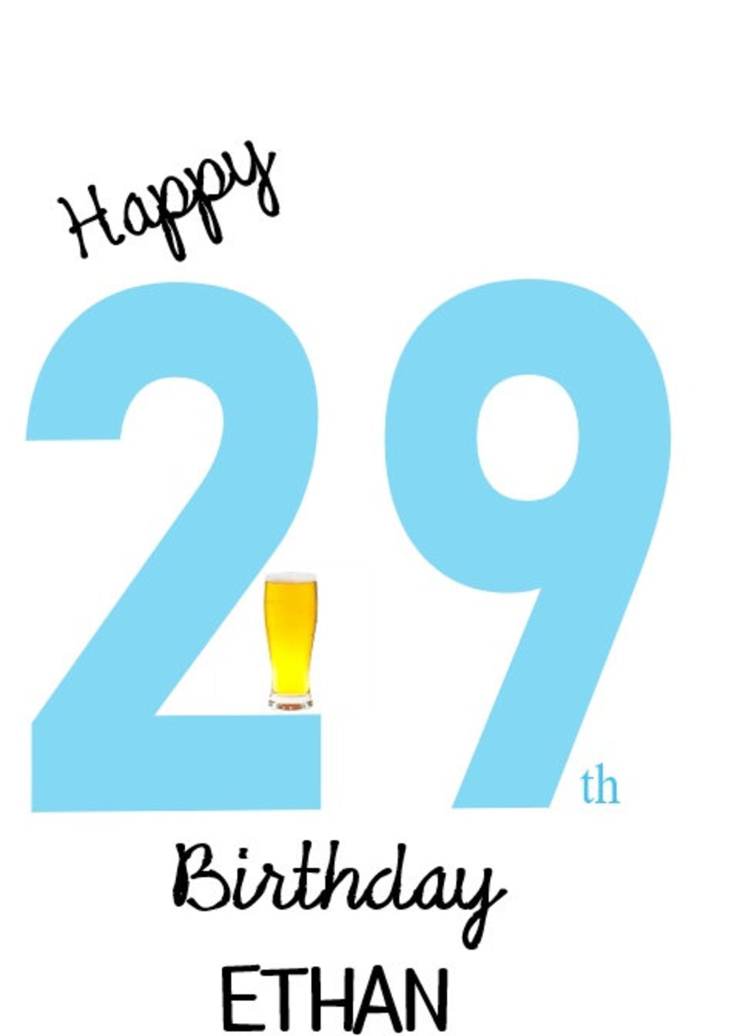 Personalised 28th Birthday Card for Him 29 Twenty Nine - Etsy