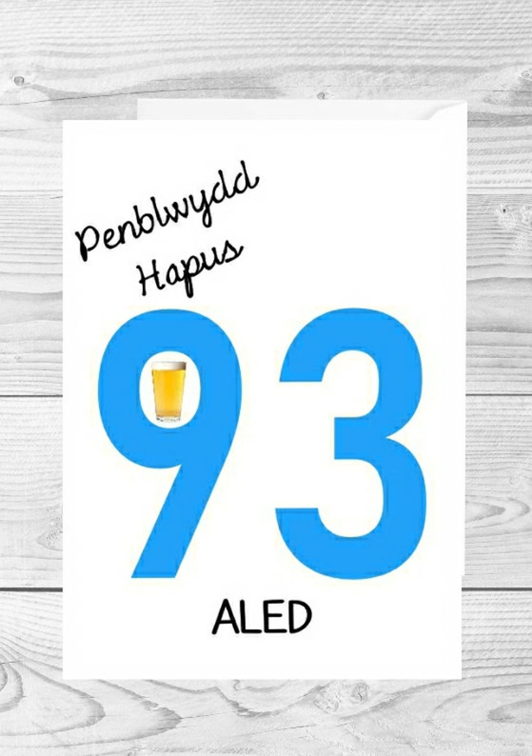 Personalised Welsh 93rd Birthday Card for Him - Penblwydd Hapus - Age ...