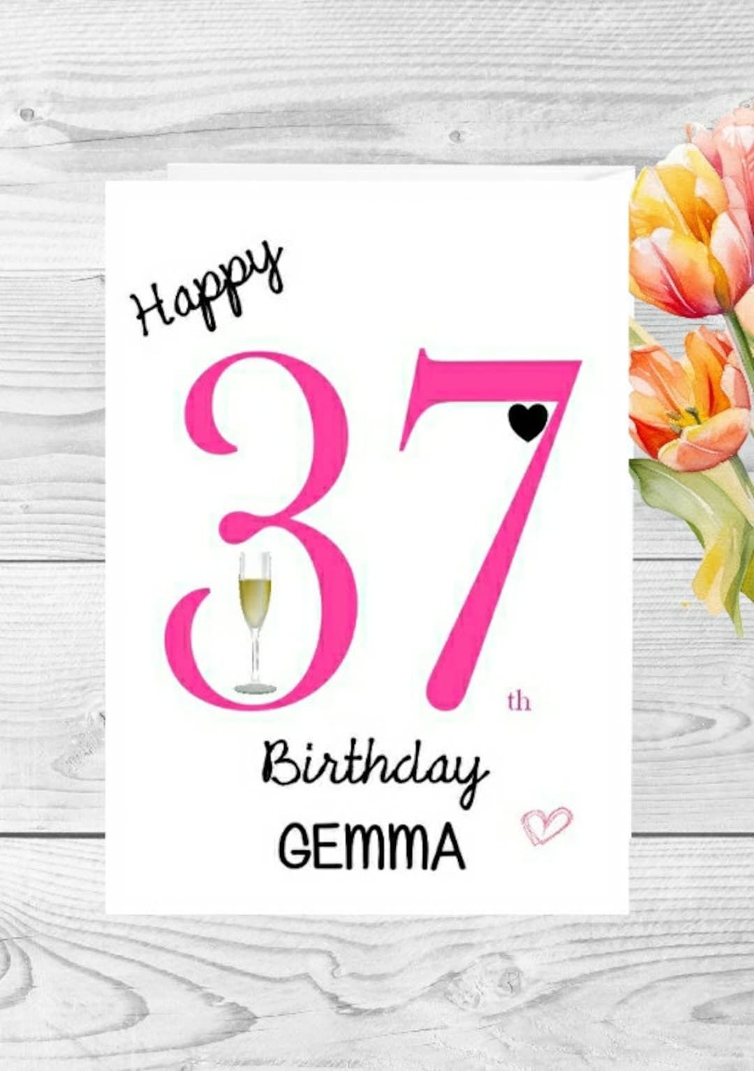 Personalised 37th Birthday Card for Her - 37 - Thirty Seven Years Old ...