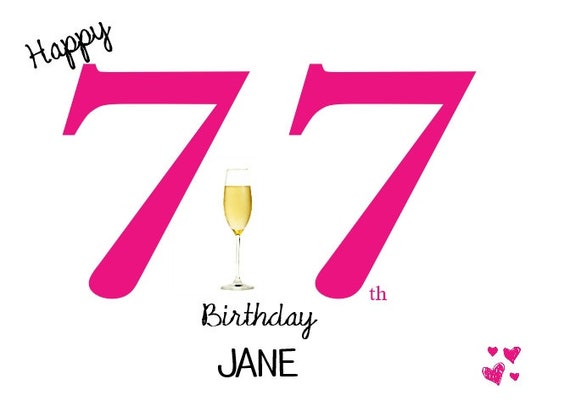 Personalised 77th Birthday Card for Her 77 Seventy Seven - Etsy