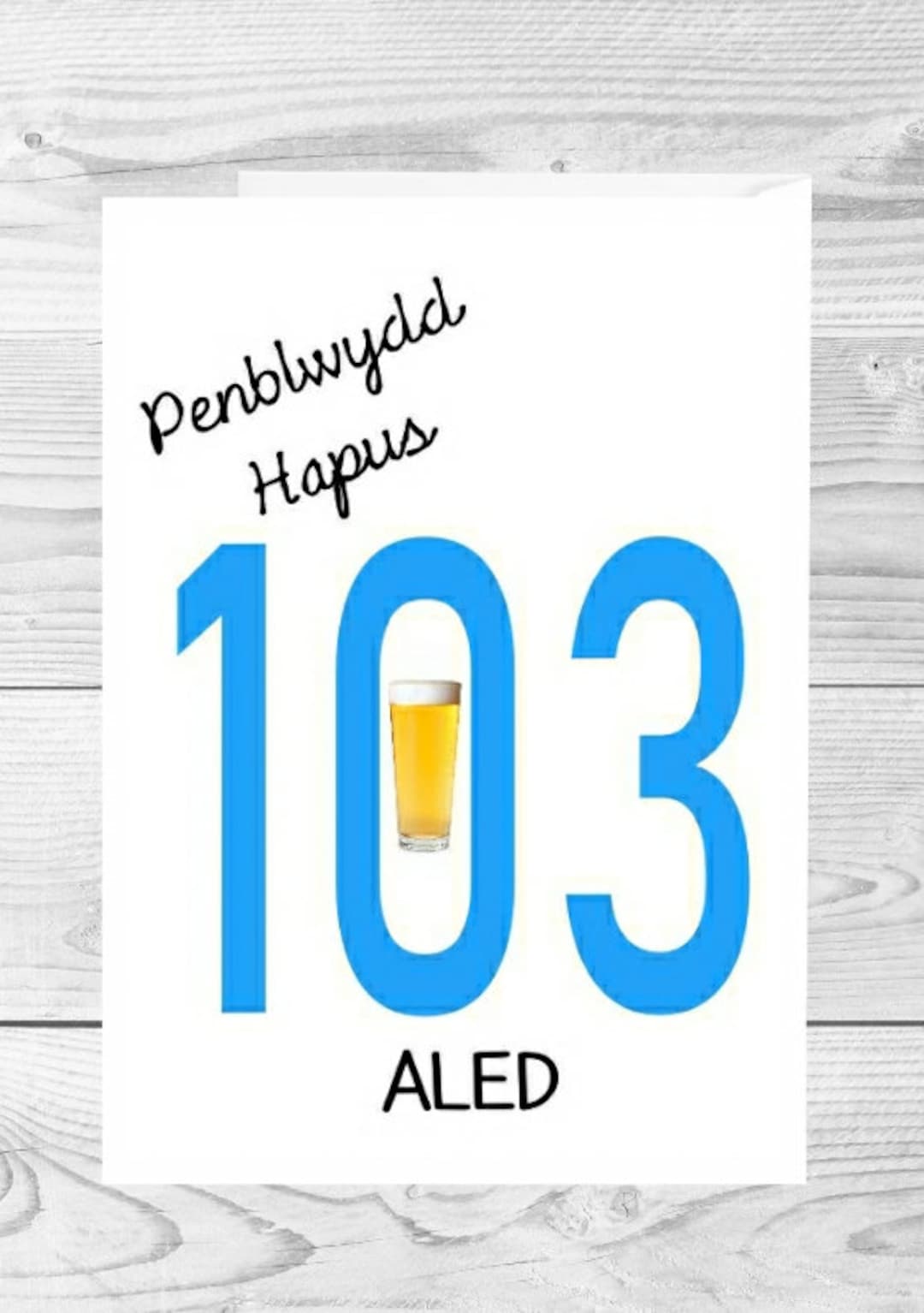 Personalised Welsh 103rd Birthday Card for Him - Penblwydd Hapus - Age ...