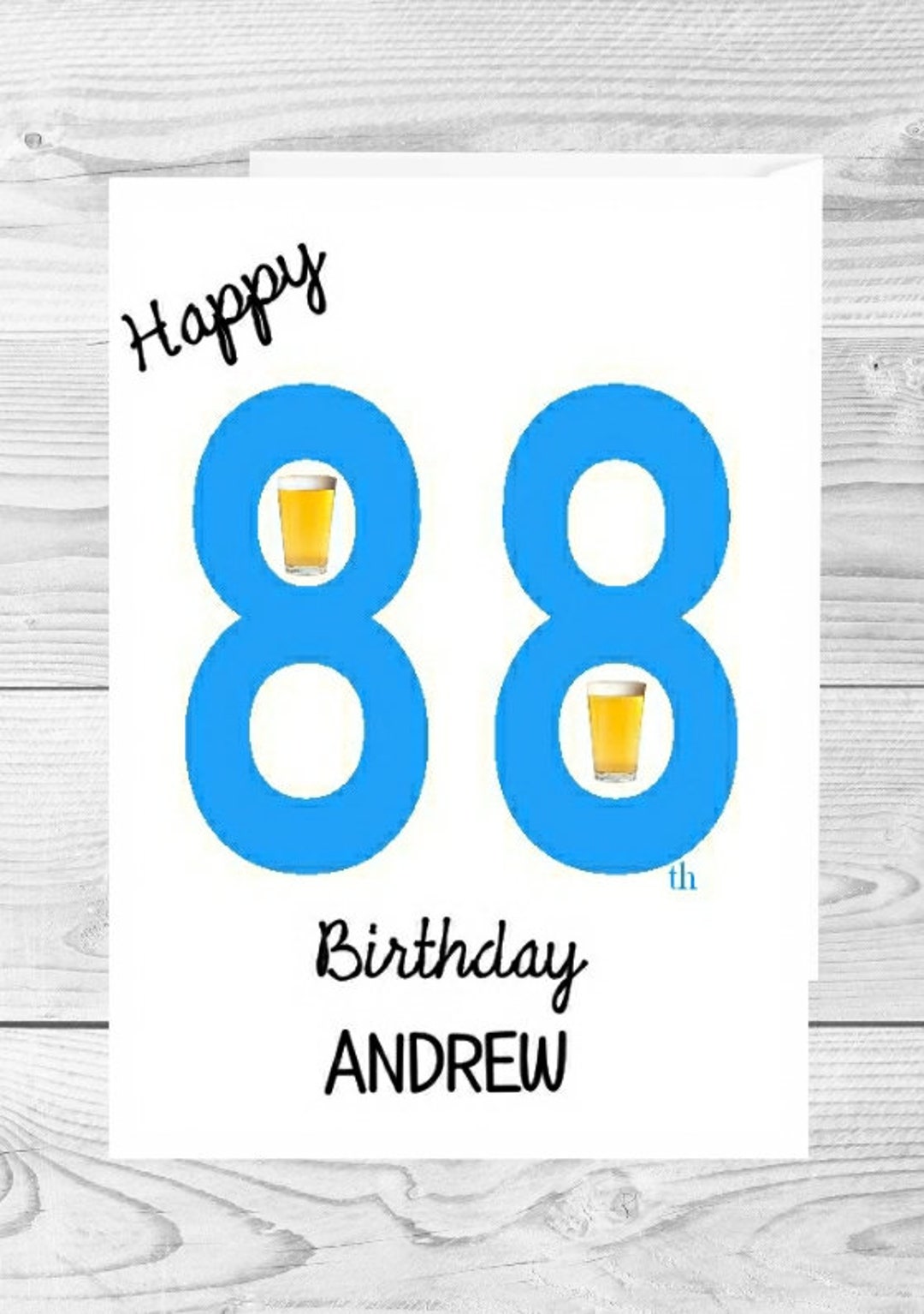Personalised 88th Birthday Card for Him - 88 - Eighty Eight Years Old ...