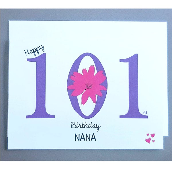 101st Birthday Card - Etsy