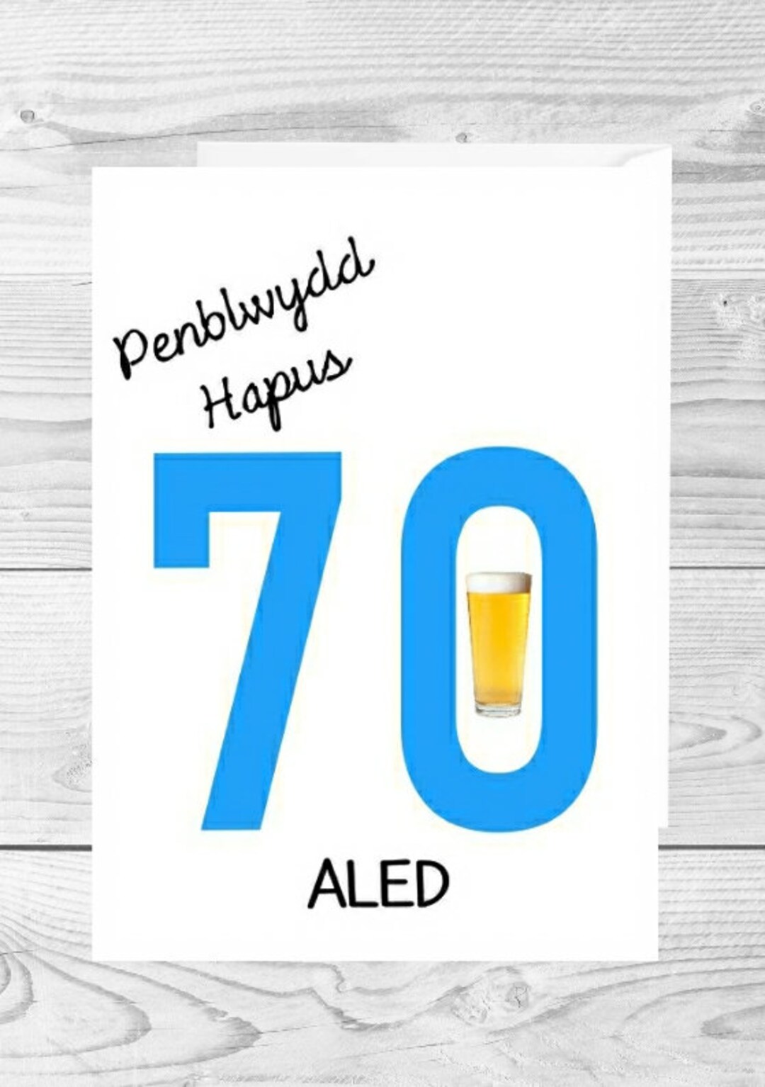 Personalised Welsh 70th Birthday Card for Him - Penblwydd Hapus - Age ...