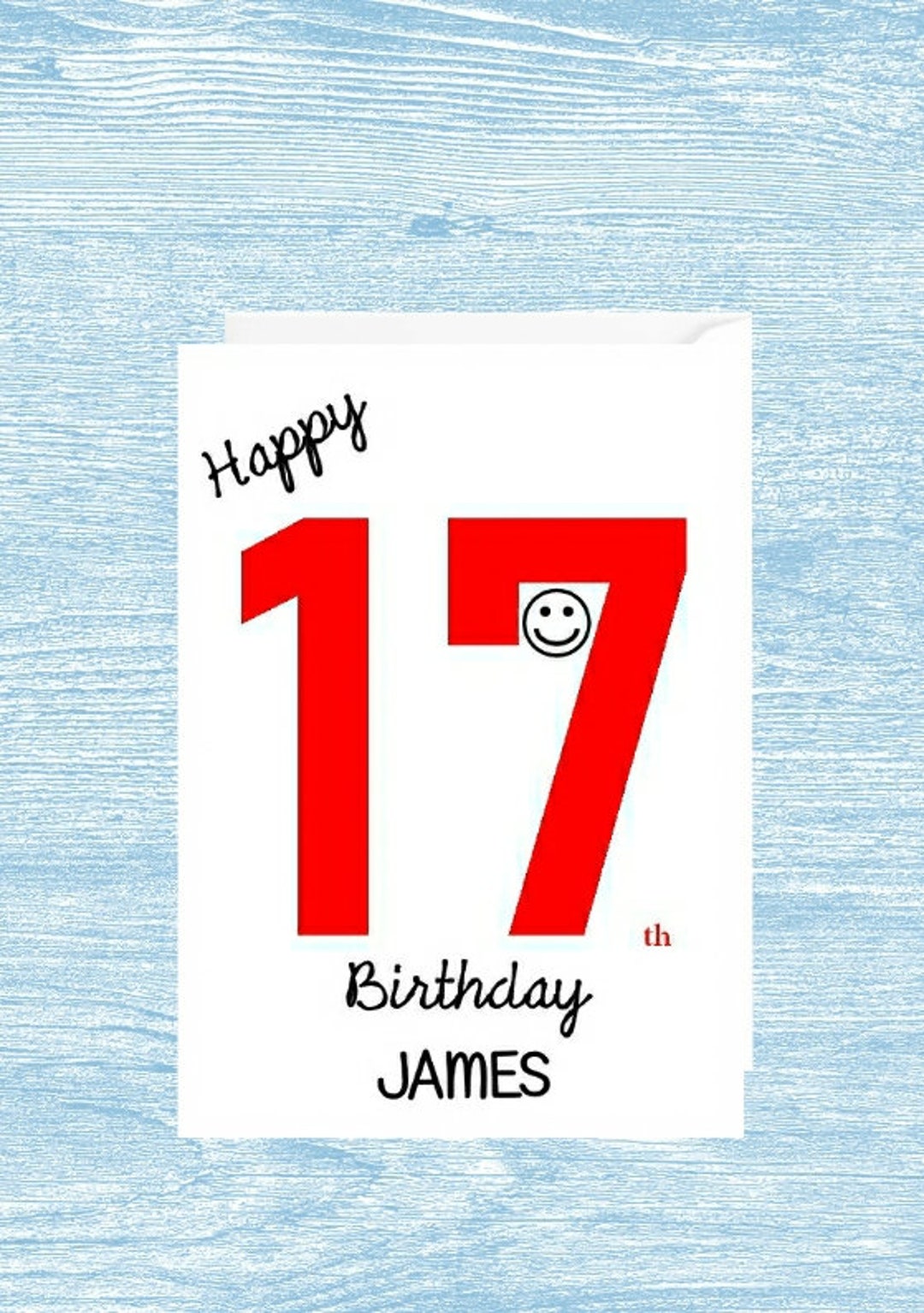 Personalised 17th Birthday Card for Him - 17 - Seventeen Years Old ...