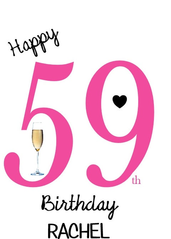 Personalised 59th Birthday Card for Her 59 Fifty Nine - Etsy