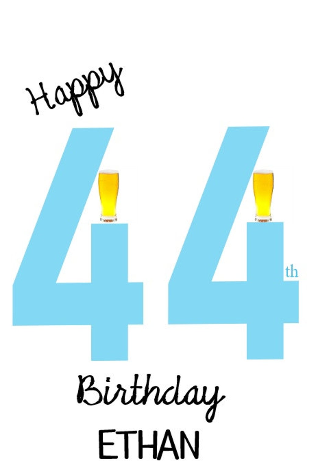 Personalised 44th Birthday Card for Him 44 Forty Four - Etsy