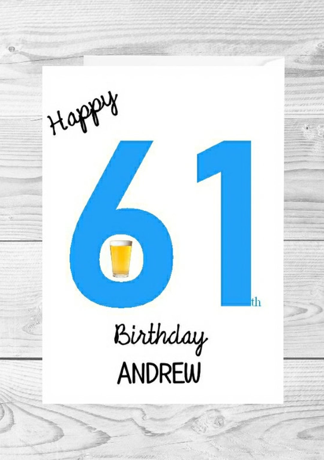 Personalised 61st Birthday Card for Him - 61 - Sixty One Years Old ...
