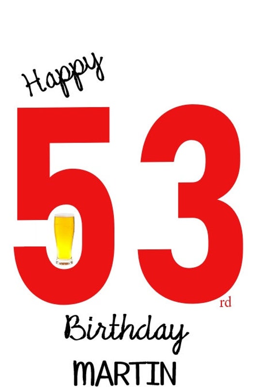 Personalised 53rd Birthday Card for Him 53 Fifty Three - Etsy