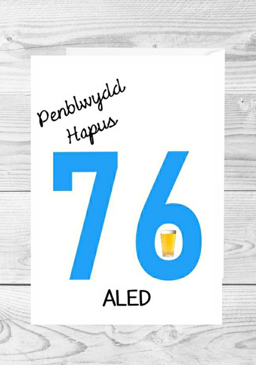 Personalised Welsh 76th Birthday Card for Him - Penblwydd Hapus - Age ...