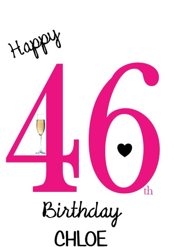 Personalised 46th Birthday Card for Her 46 Forty Six Years - Etsy