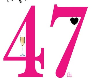 47 Years Old Birthday Card - Etsy