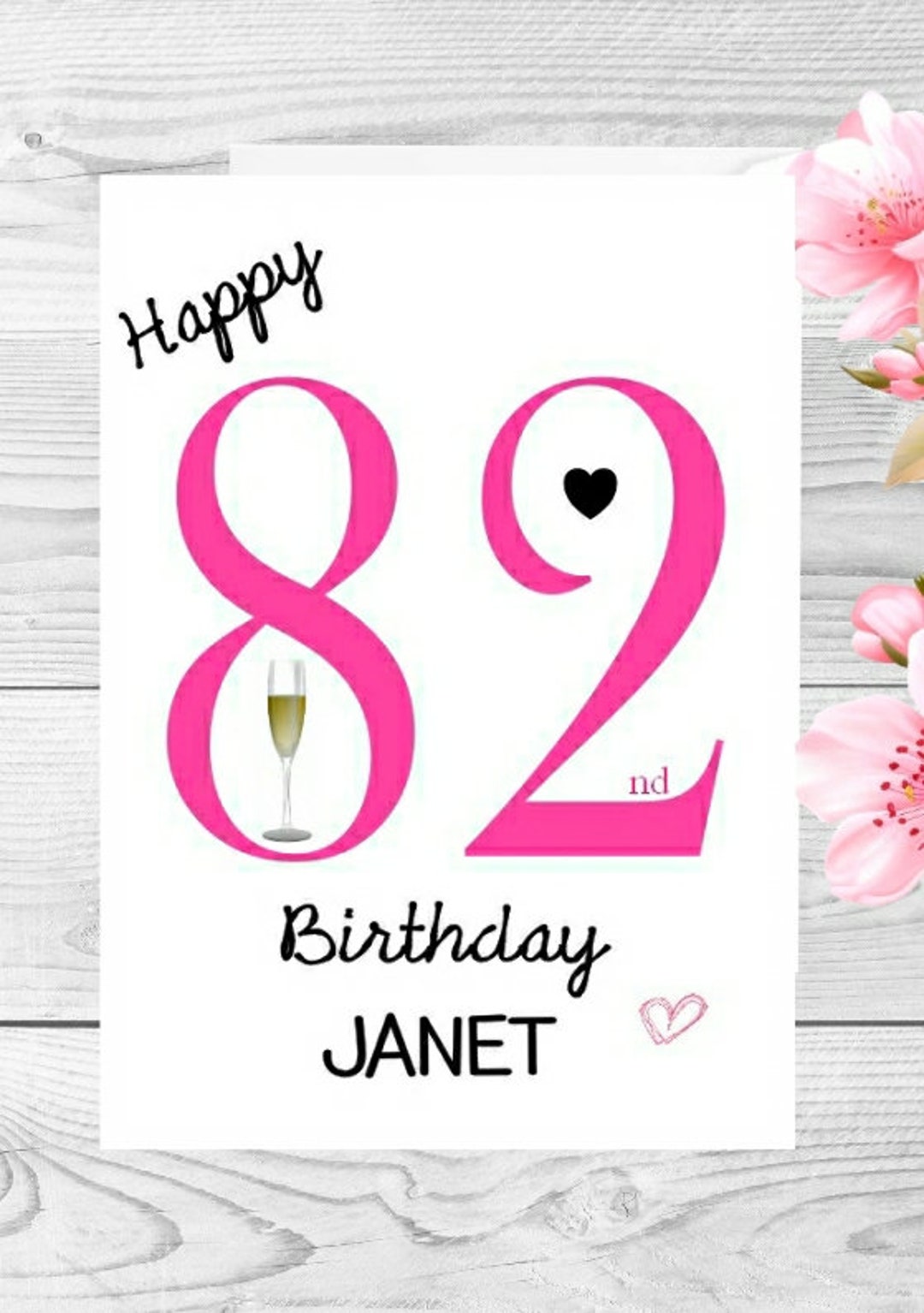 Personalised 82nd Birthday Card for Her 82 Eighty Two Years Old Wife ...