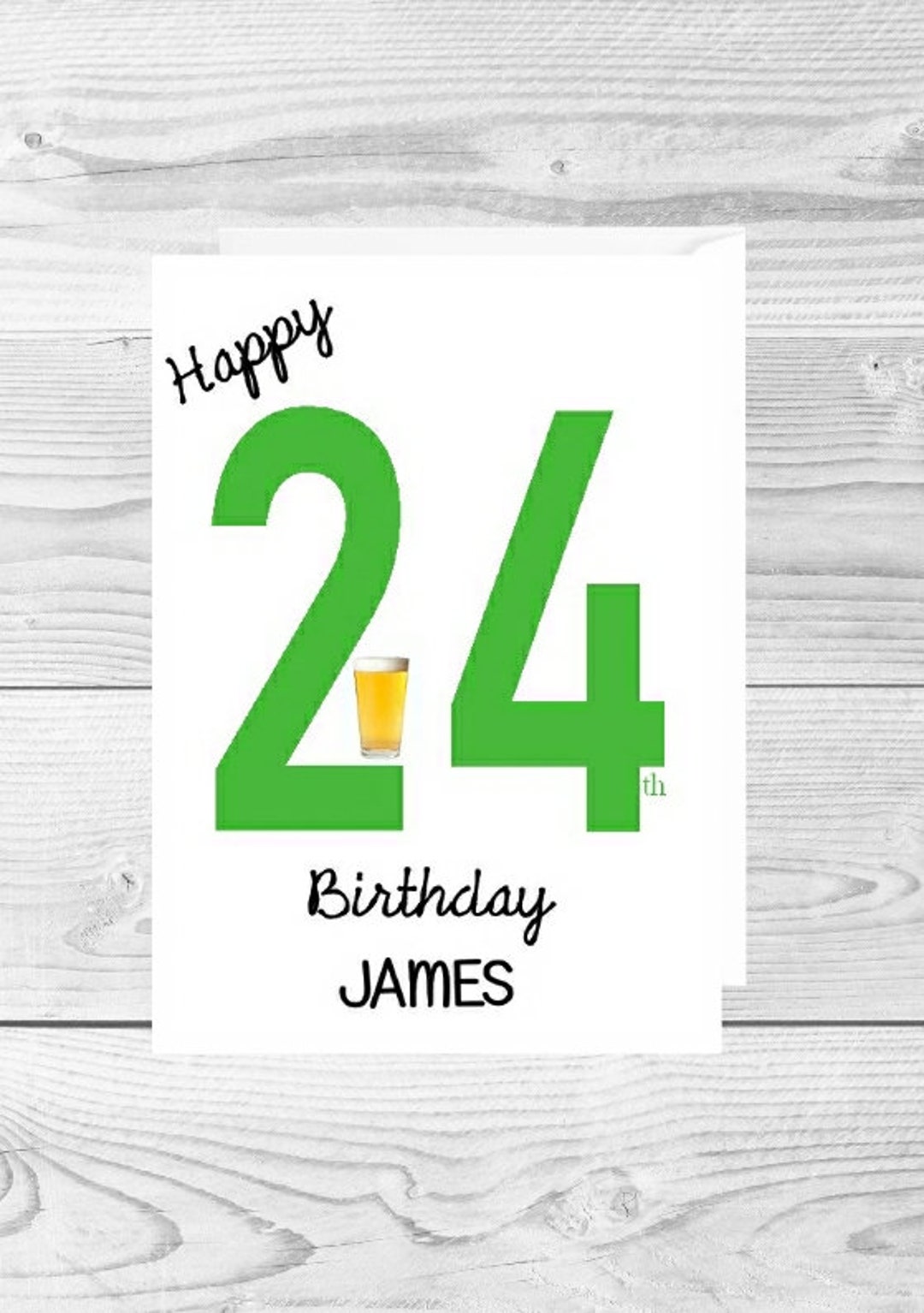 Personalised 24th Birthday Card for Him - 24 - Twenty Four Years Old ...