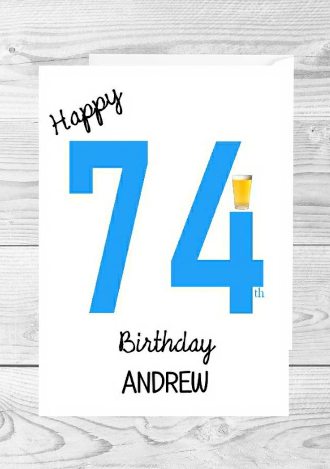 Personalised 74th Birthday Card for Him 74 Seventy Four Years Old Dad ...