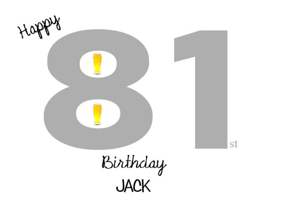 Personalised 81st Birthday Card for Him 81 Eighty One - Etsy