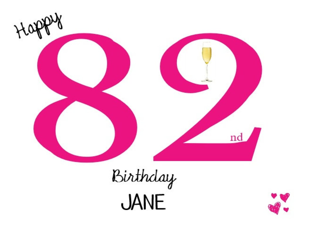 Personalised 82nd Birthday Card for Her 82 Eighty Two - Etsy