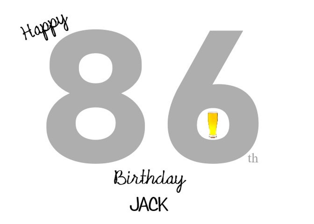 Personalised 86th Birthday Card for Him 86 Eighty Six - Etsy