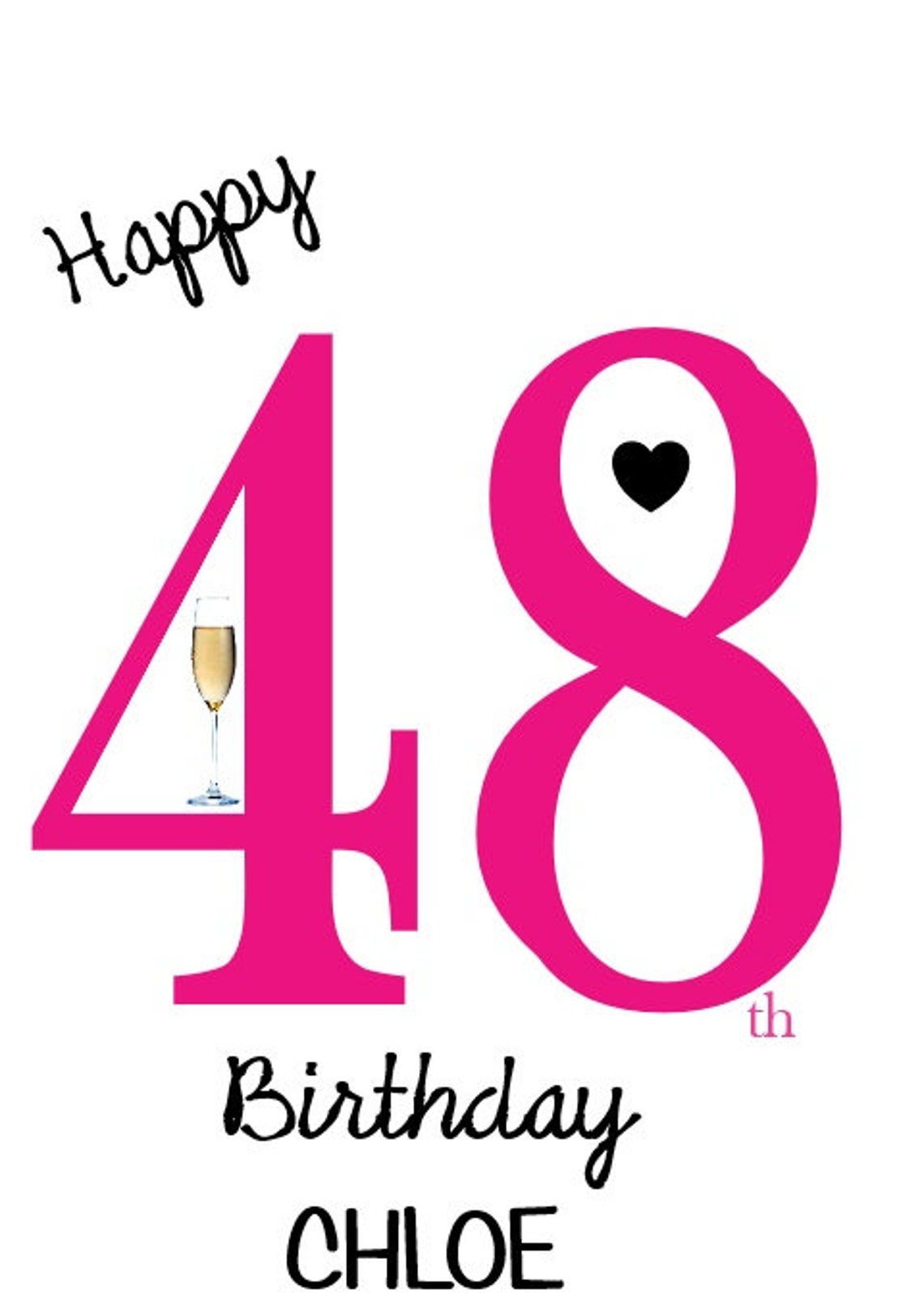 Personalised 48th Birthday Card for Her 48 Forty Eight - Etsy