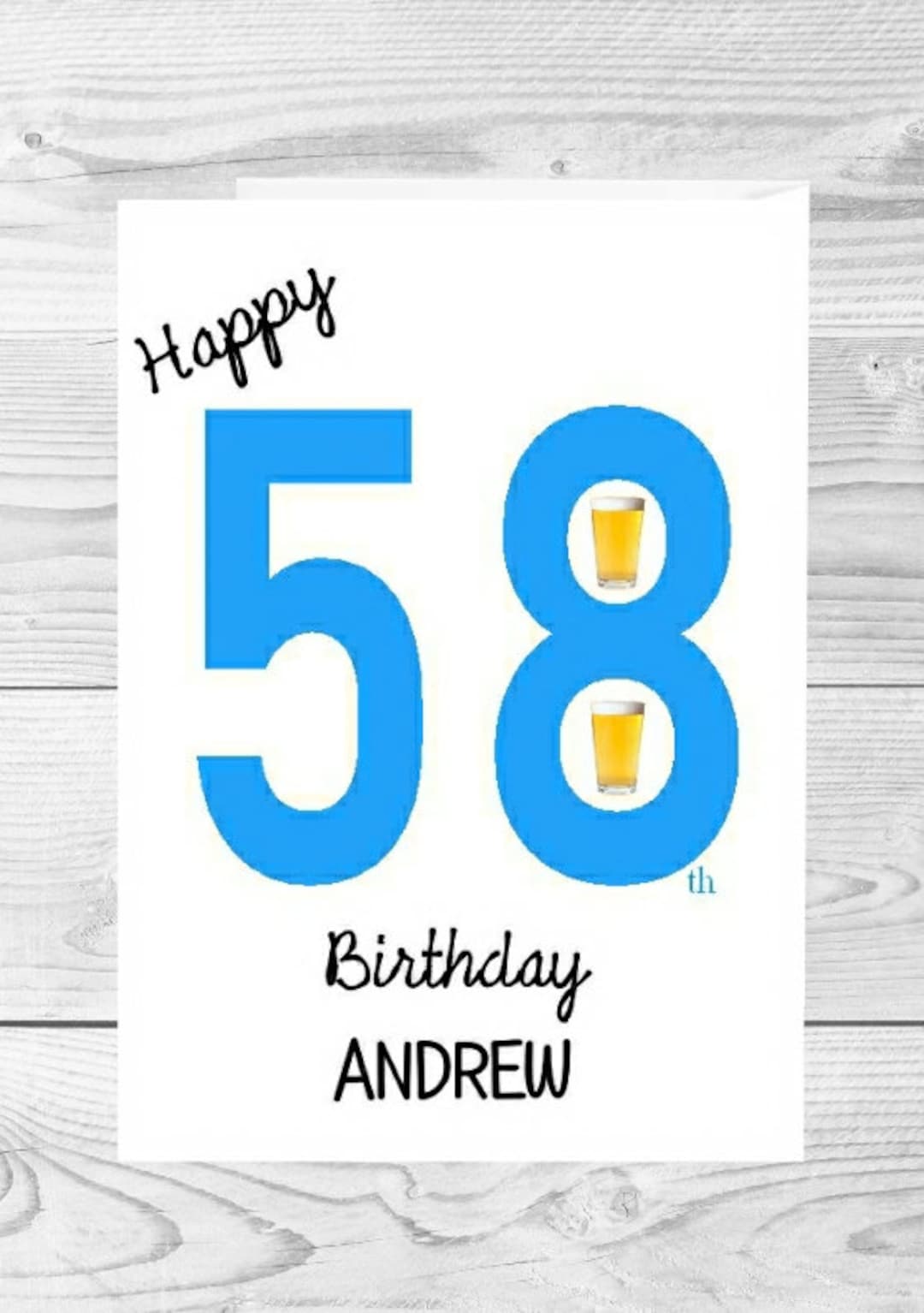 Personalised 58th Birthday Card for Him 58 Fifty Eight Years Old Dad ...