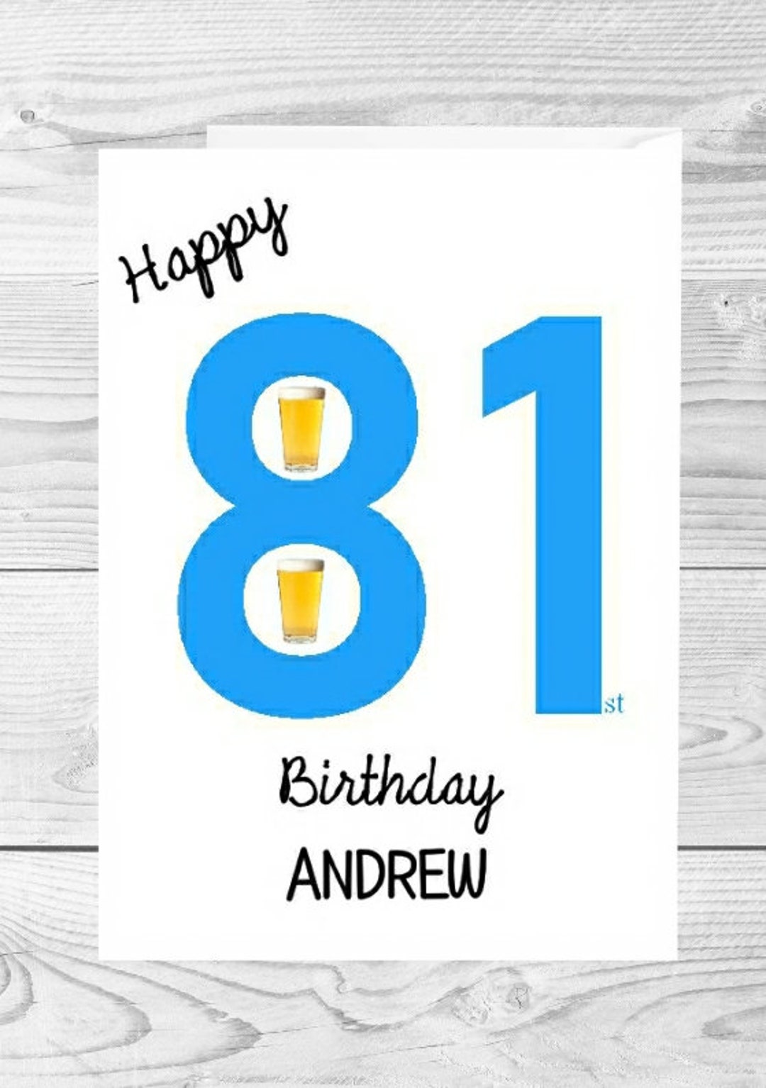 Personalised 81st Birthday Card for Him - 81 - Eighty One Years Old ...